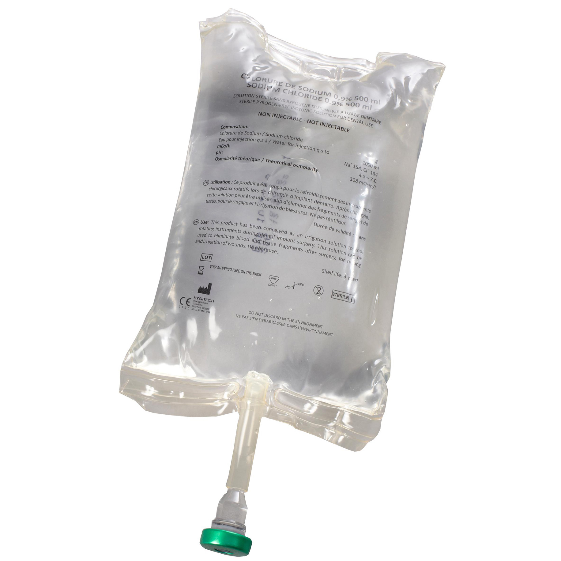 EVS103 : Saline Pouches 500ml Pack 15