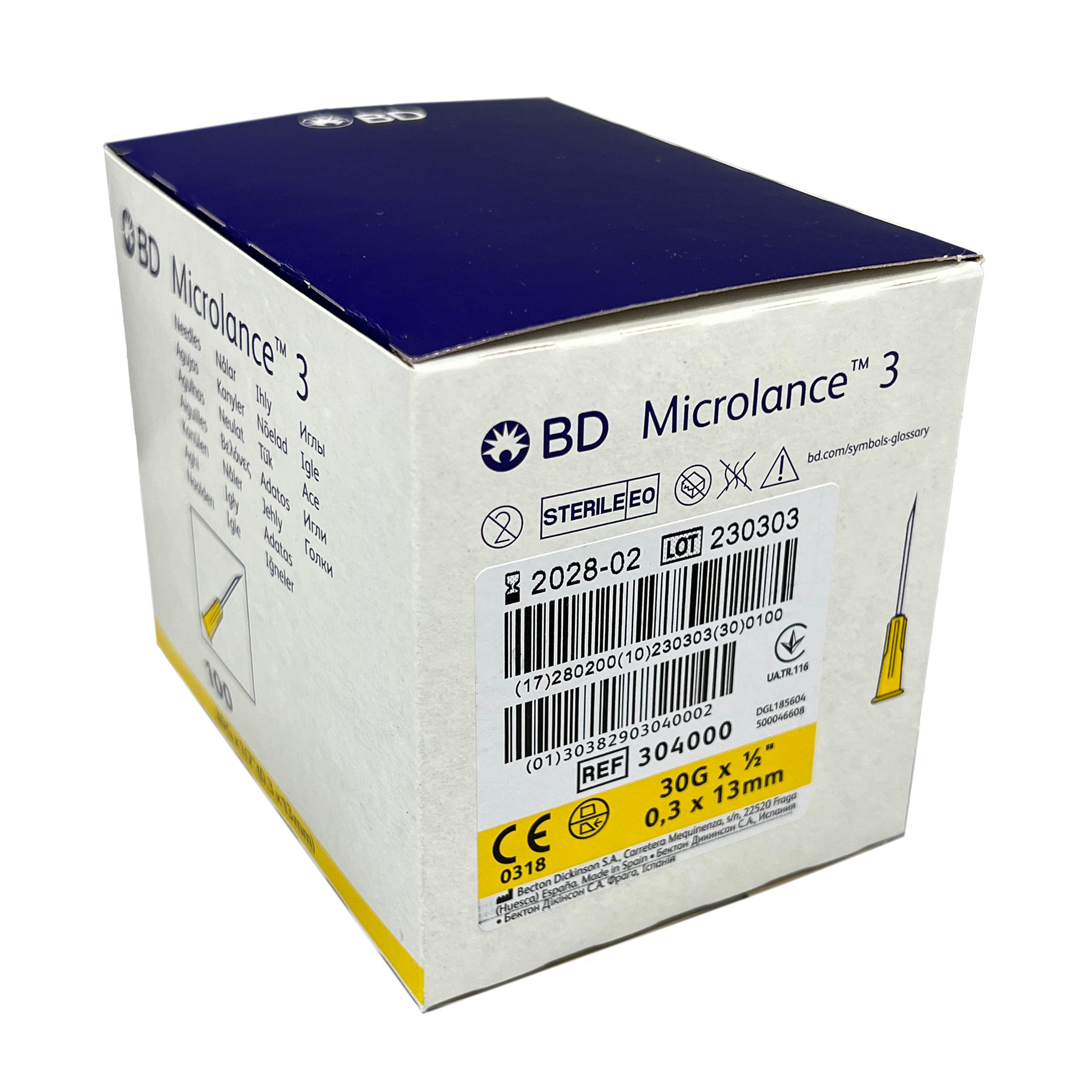SNB030 : Microlance3 Hypodermic Needle 30g x 13mm Yellow