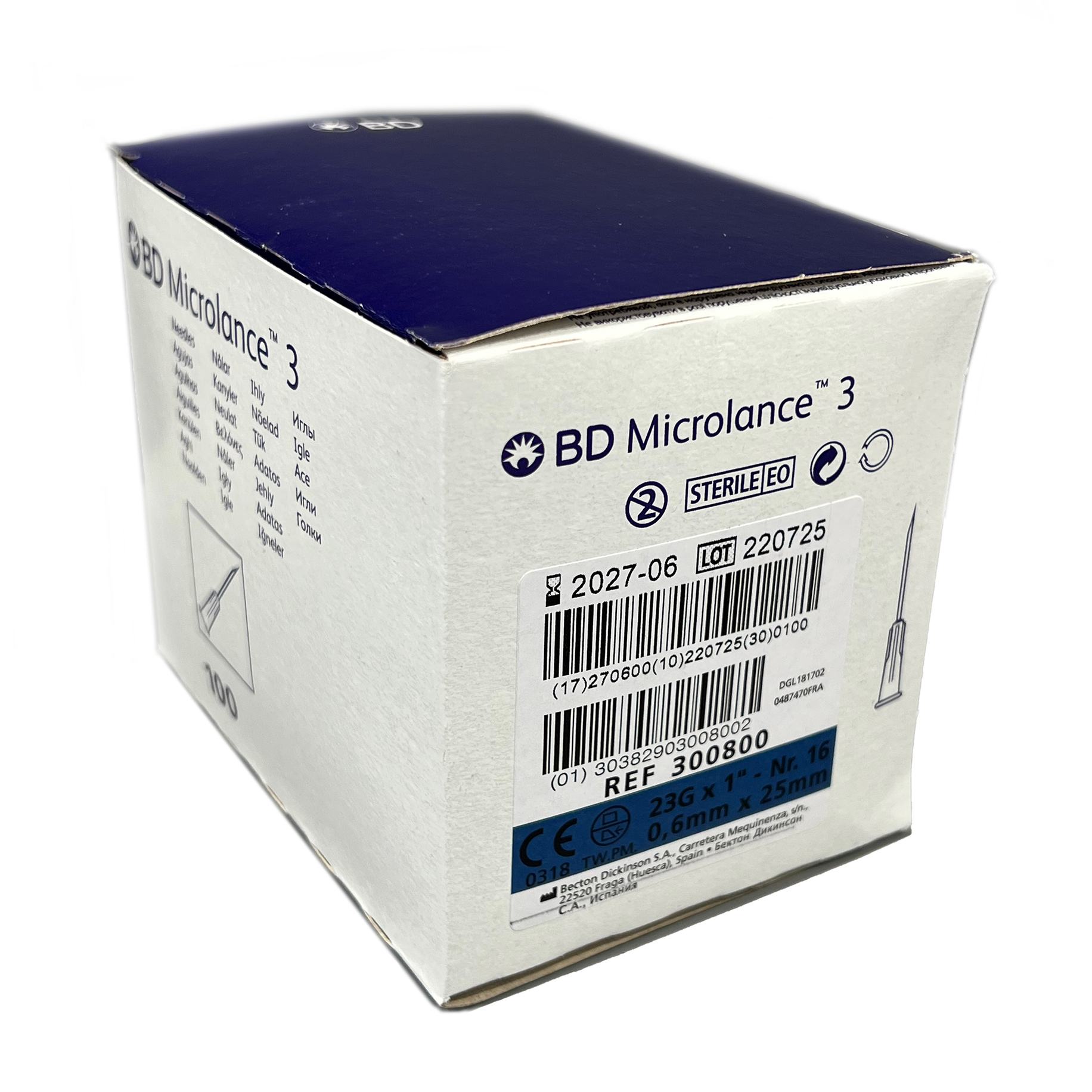 SNB037 : BD Microlance Hypodermic Needle 23g x 25mm Blue